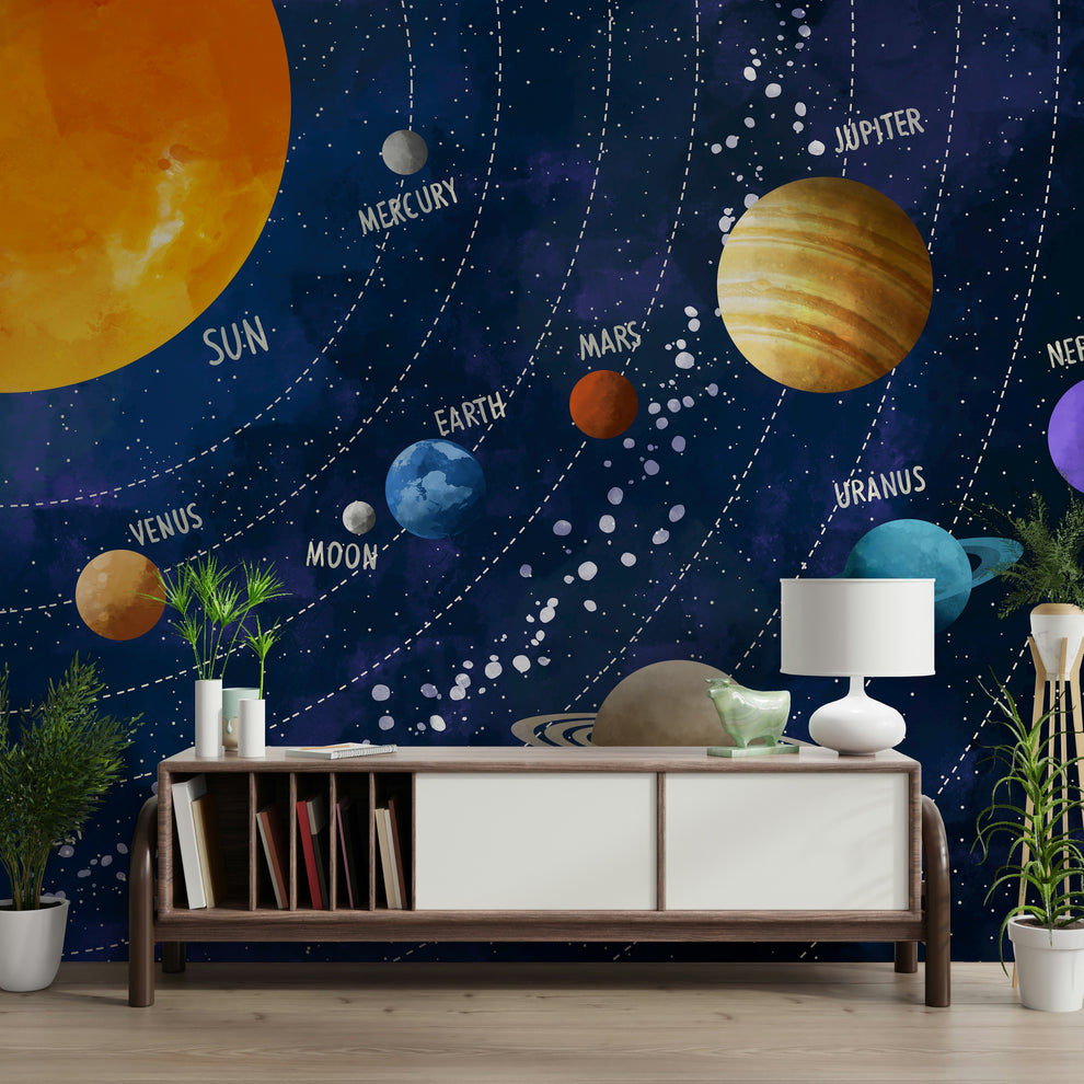 Solar System Kids Wallpaper Mural