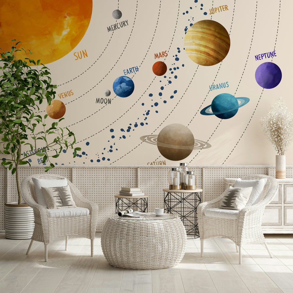 Solar System Kids Wallpaper Mural