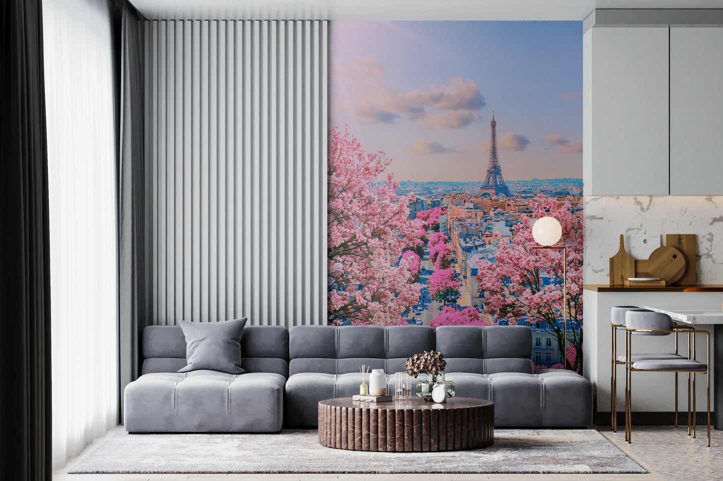 Parisian Spring Blossom Wallpaper