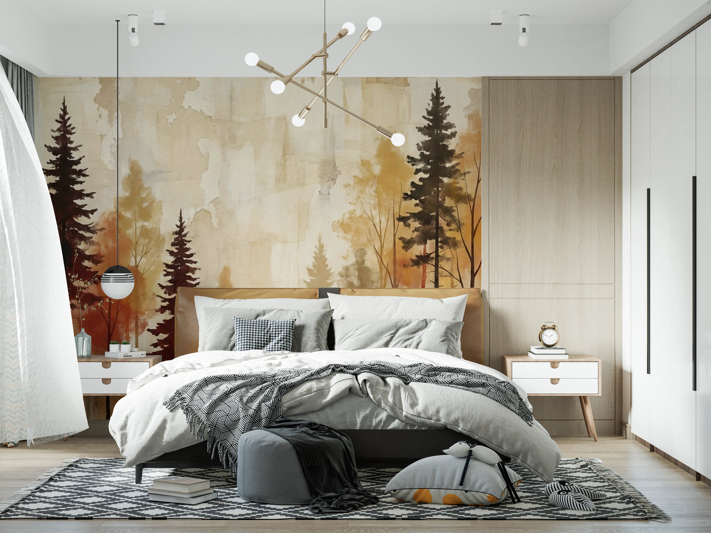 Autumn Forest Mural: Hazy Tranquillity