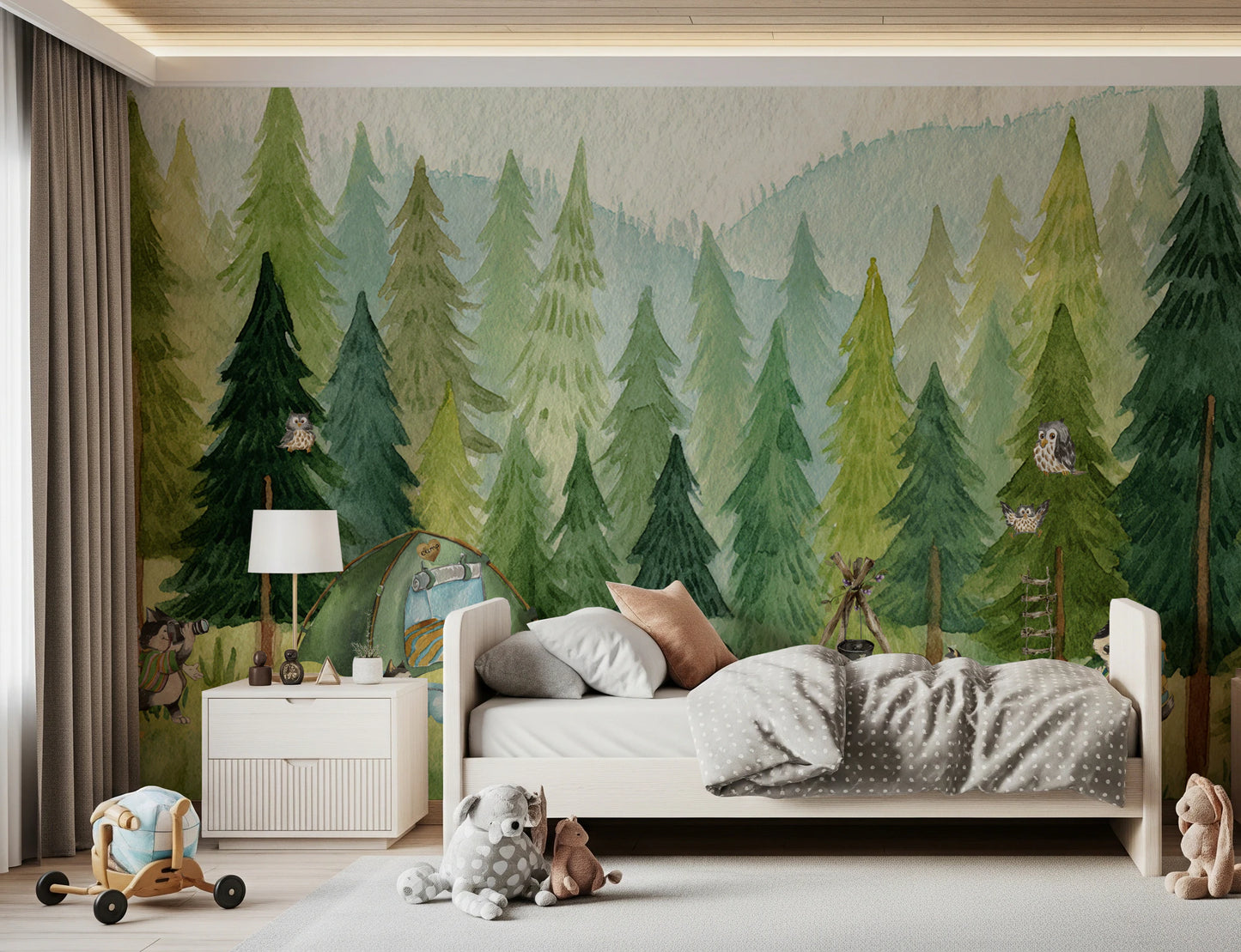 Wolf Camp Forest Kids Wallpaper