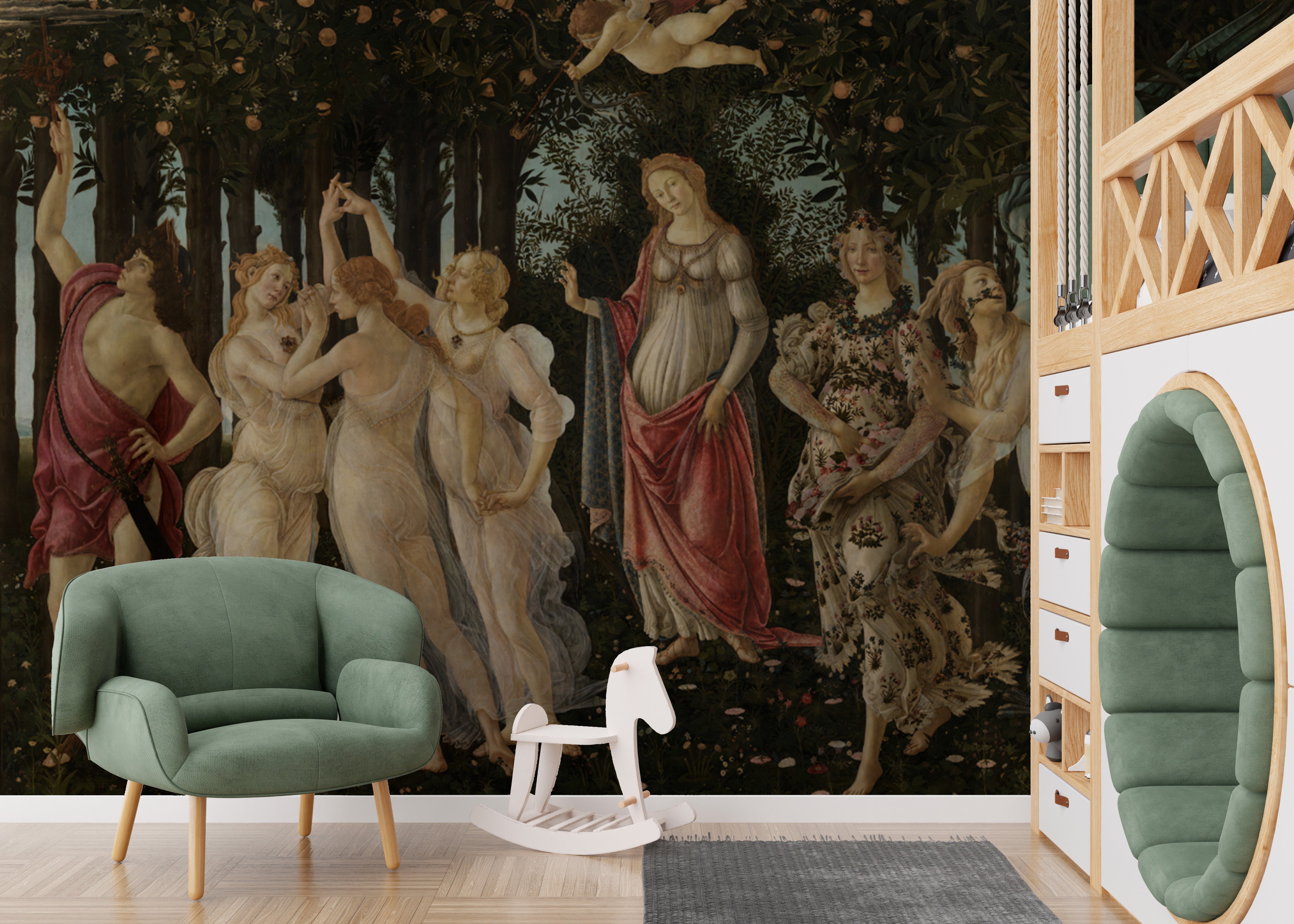 Botticelli's Garden Primavera Wall Mural - Classic Art