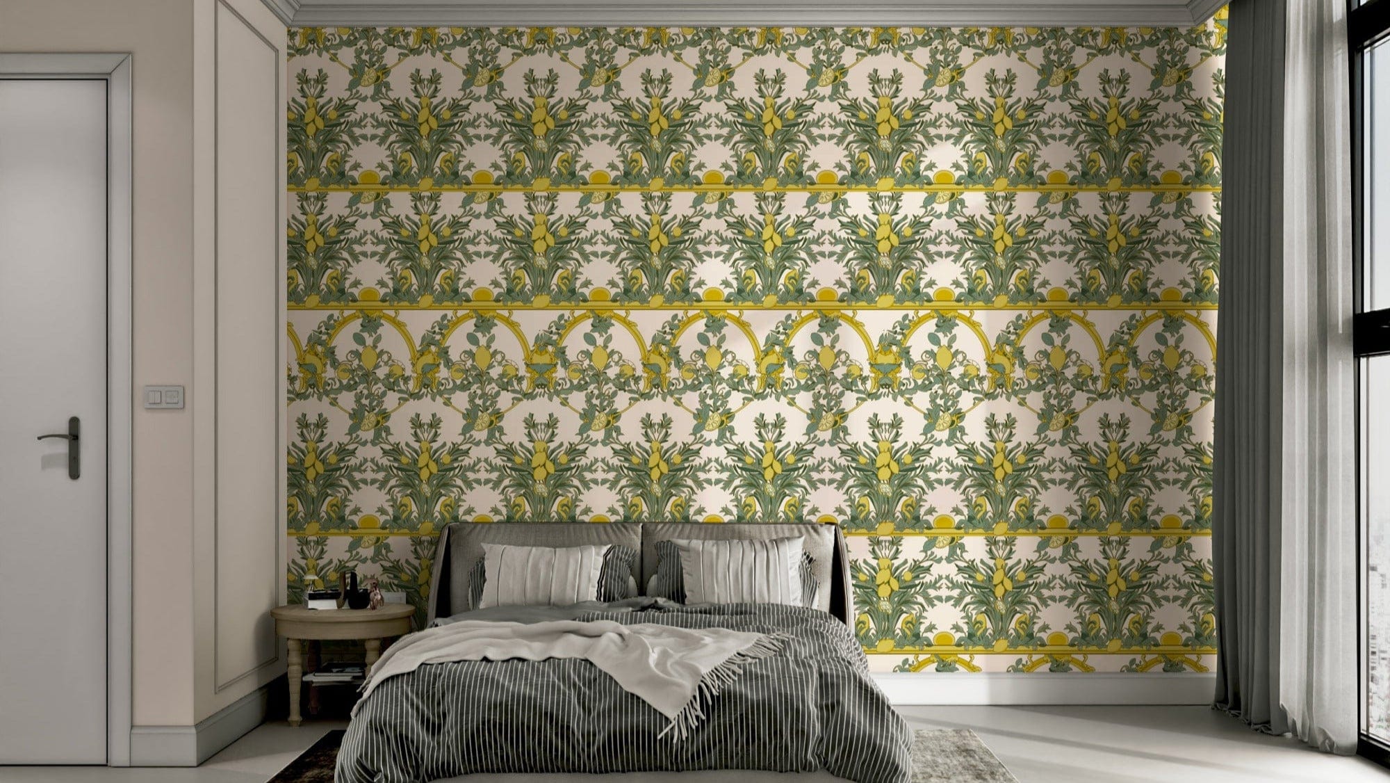 Italian Grotesque Lemons Wallpaper Pattern
