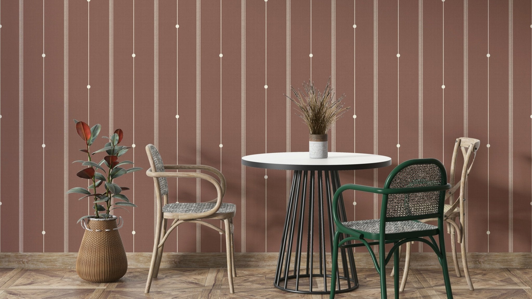 Refined Minimal Stripes Sienna Dust Wallpaper - Elegant Wall Design