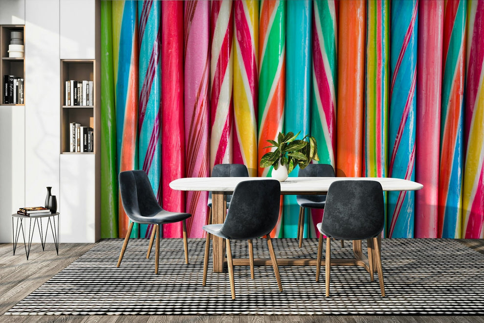 Rock Sweets Wallpaper Vibrant Candy Cane Mural | Buy in UK