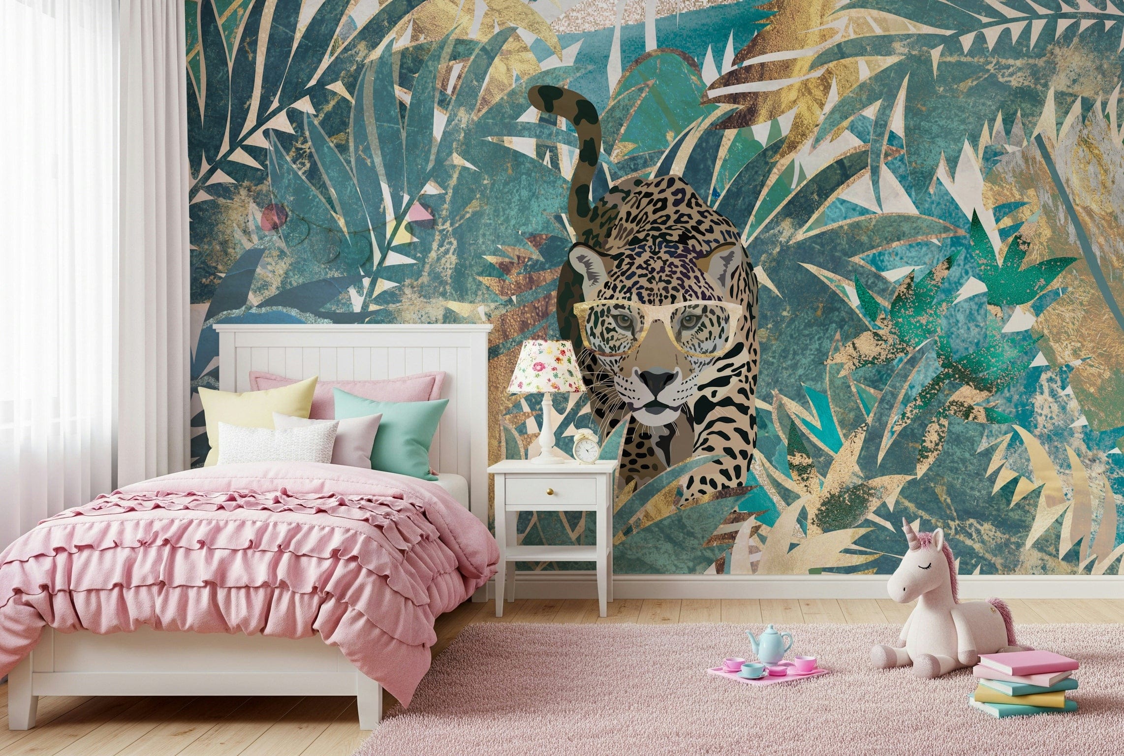 Tropical Jaguar Wallpaper Mural